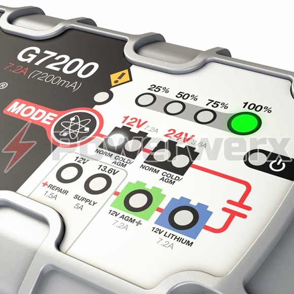 NOCO Genius G7200 12V/24V 7.2 Amp Smart Battery Charger and Maintainer ...