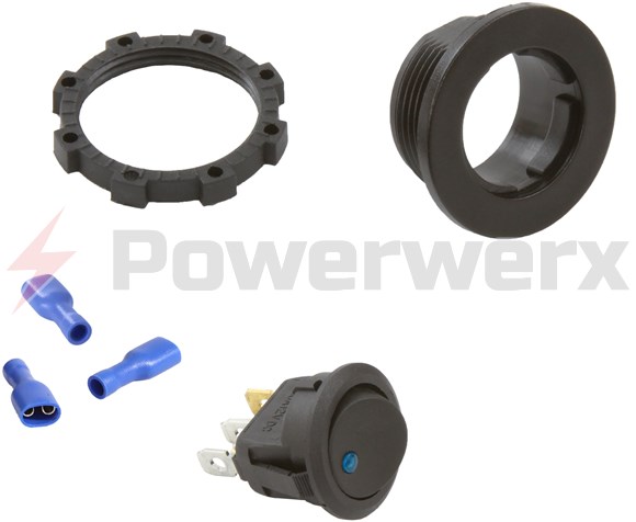 Powerwerx Panel Mount Blue Switch for 12V Systems | Powerwerx